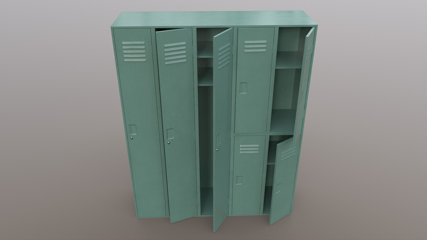 ArtStation - PBR School Gym Locker 07 - Green Light | Game Assets