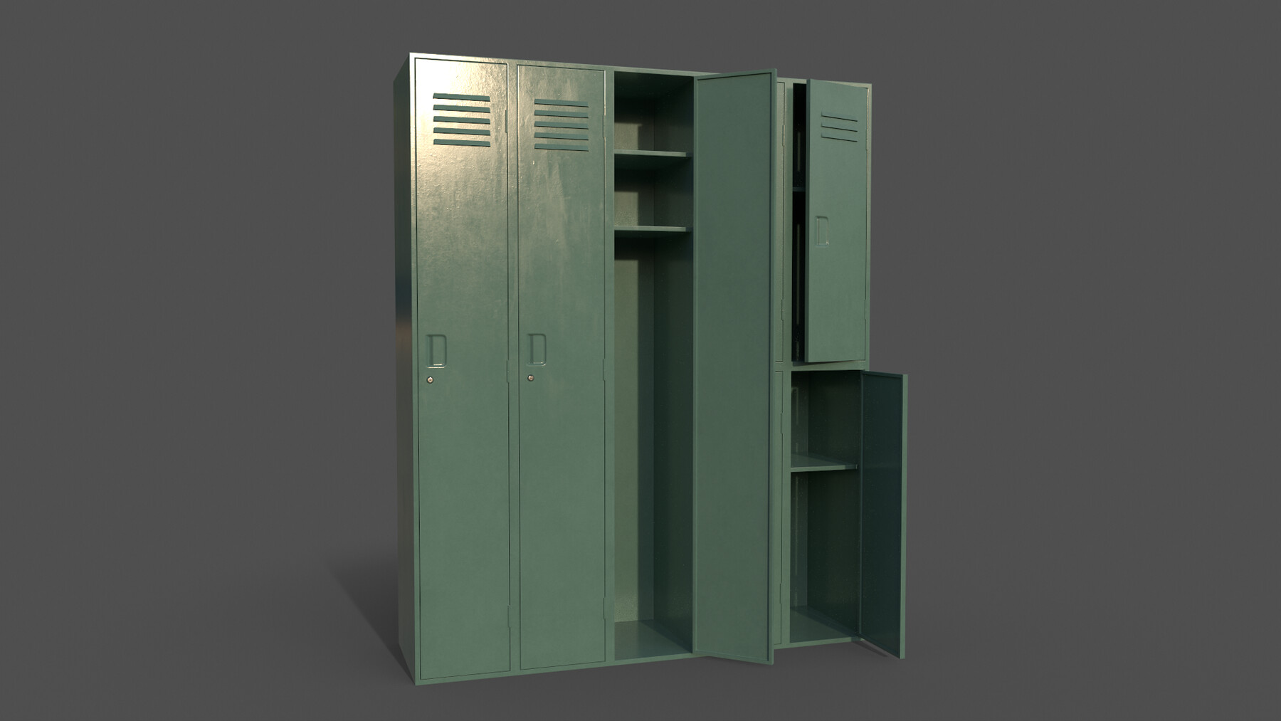 ArtStation - PBR School Gym Locker 07 - Green Light | Game Assets