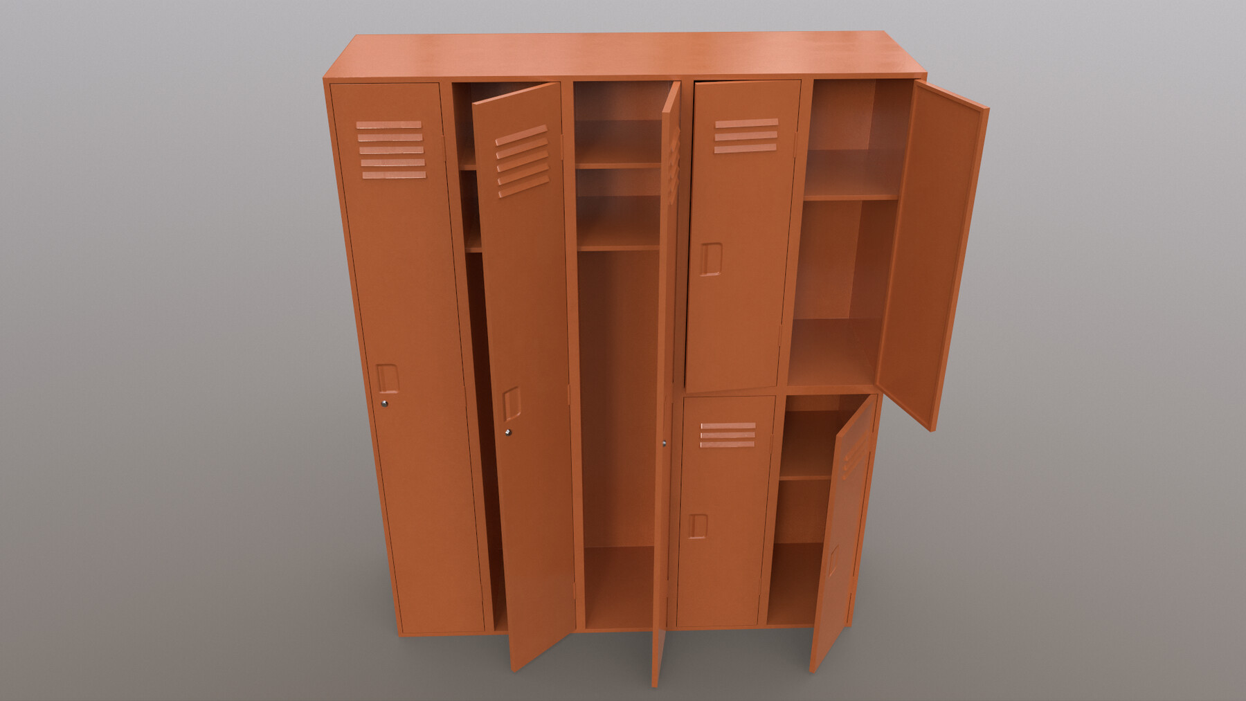 ArtStation - PBR School Gym Locker 07 - Orange | Game Assets