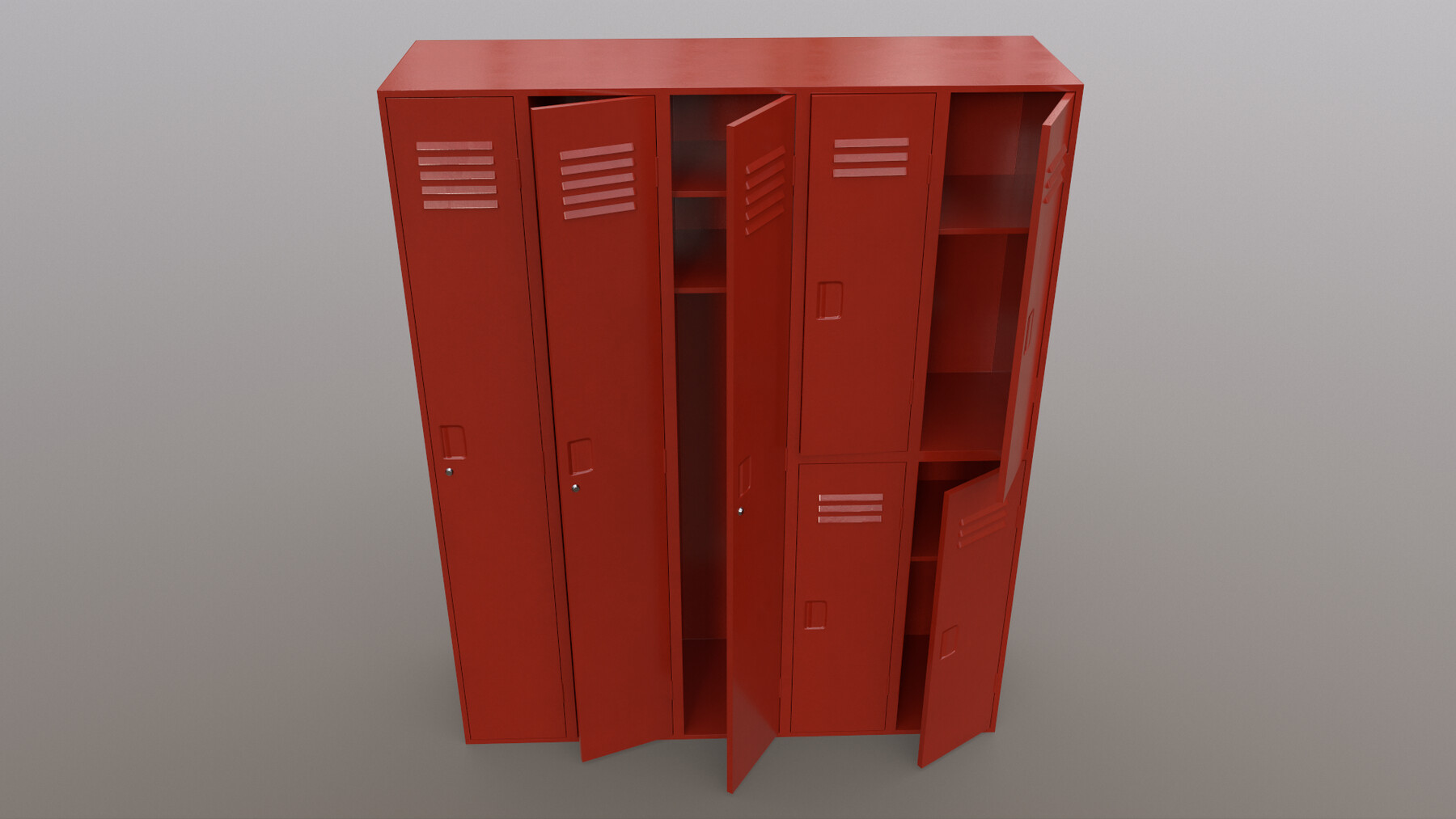 ArtStation - PBR School Gym Locker 07 - Red | Game Assets