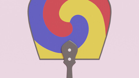 ArtStation - Korean Hand Fan Low-poly 3D model | Resources