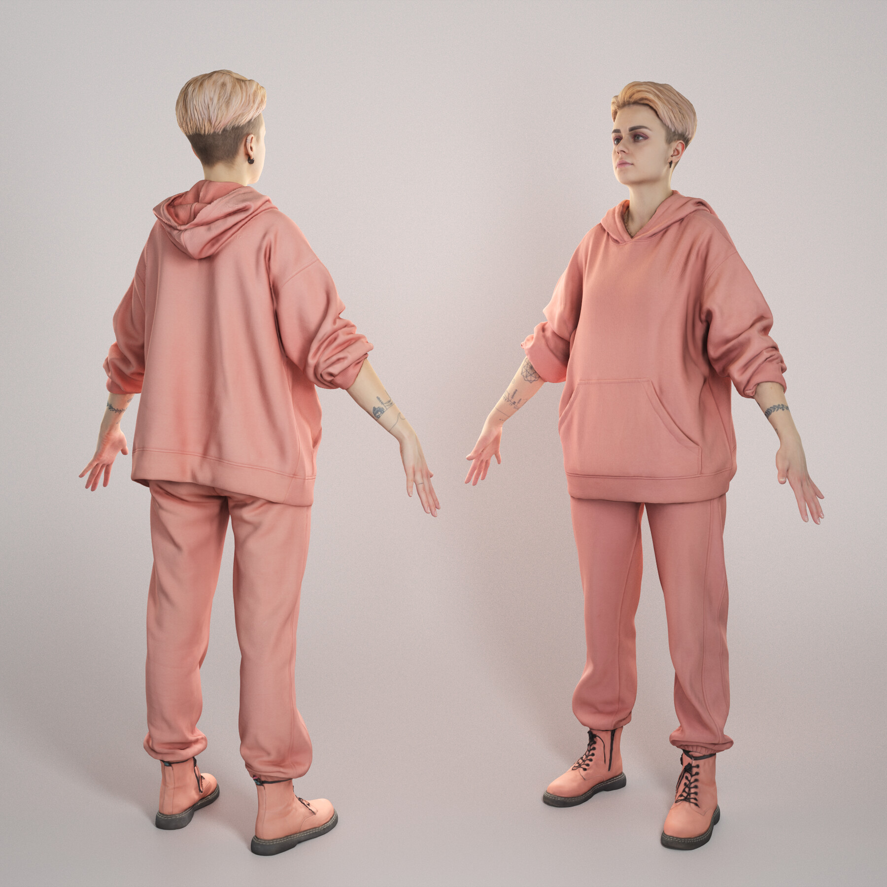ArtStation - Young woman in tracksuit ready for animation 302 | Game Assets