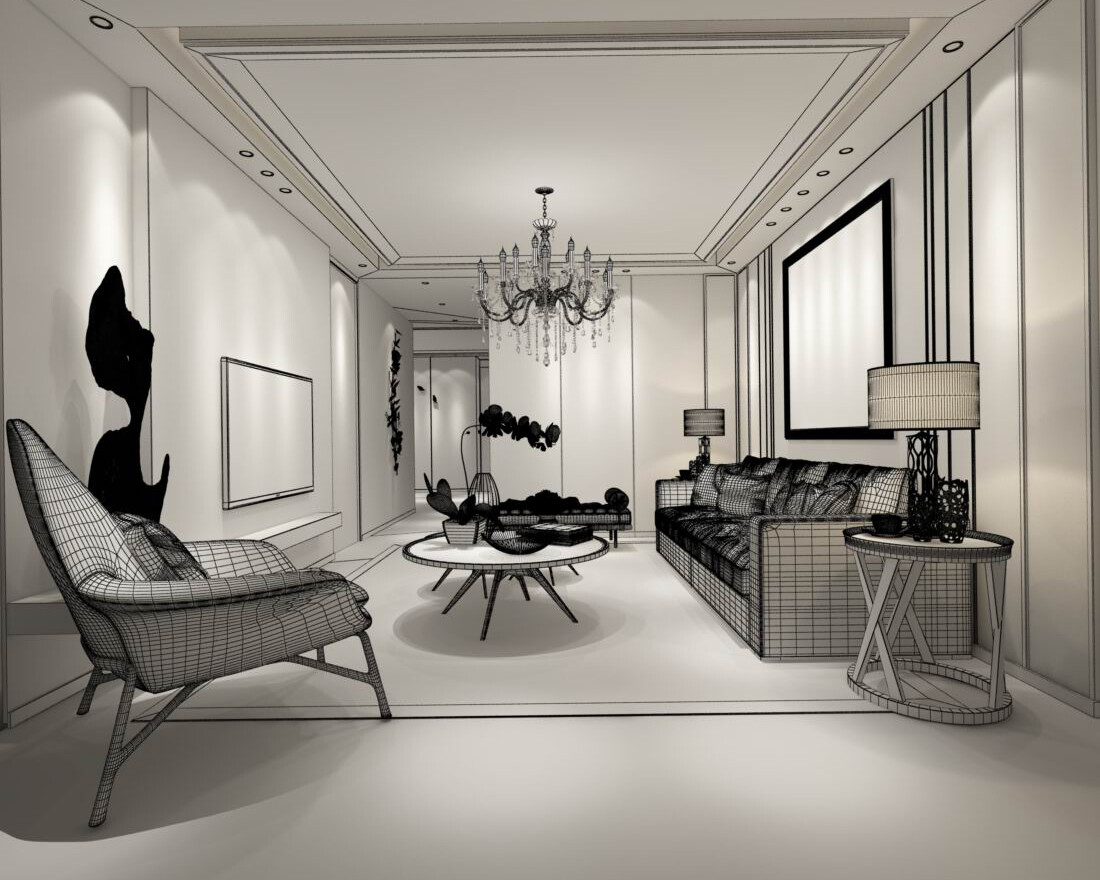 ArtStation - Stylish avant-garde living room design 117 | Resources
