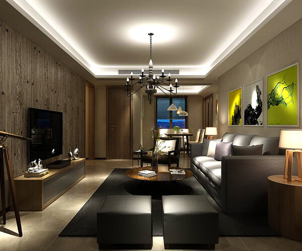 ArtStation - Stylish avant-garde living room design 141 | Resources