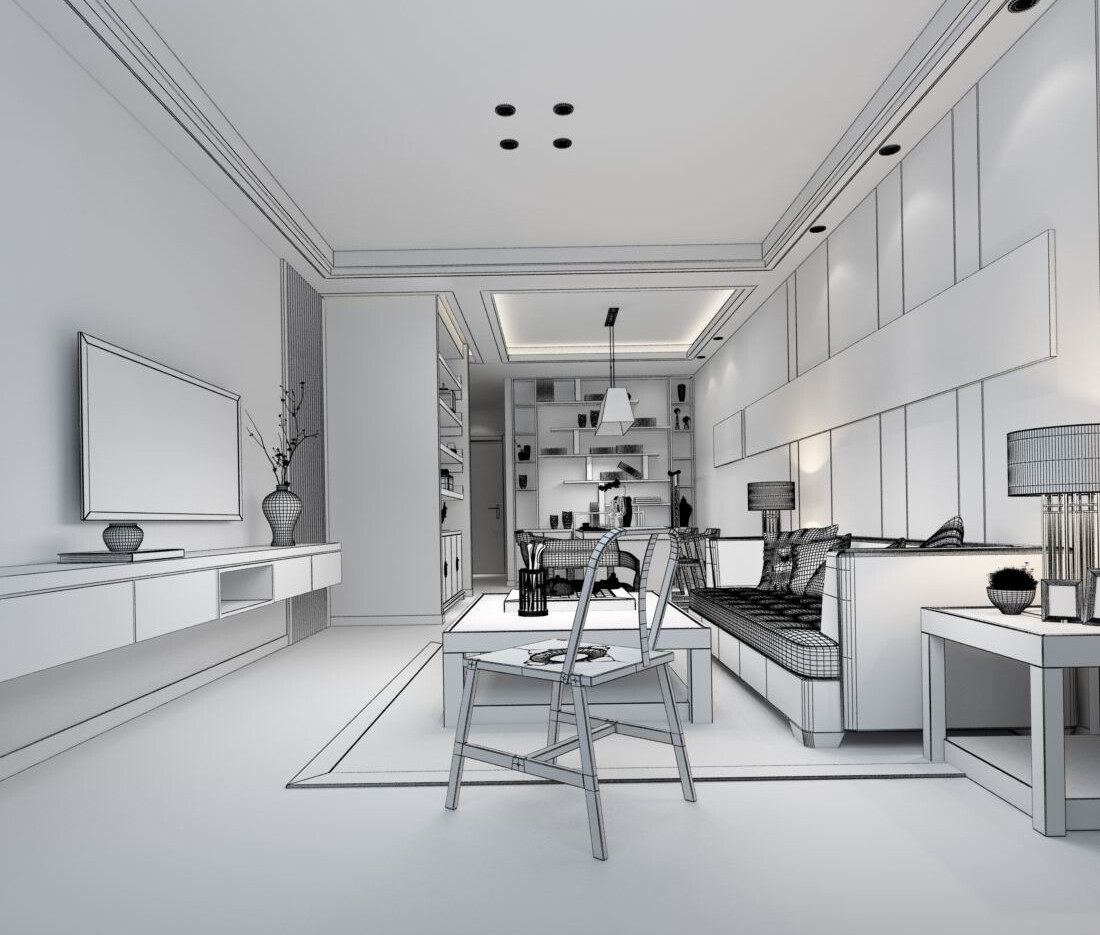 ArtStation - Stylish avant-garde living room design 146 | Resources