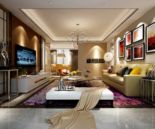 ArtStation - Stylish avant-garde living room design 164 | Resources