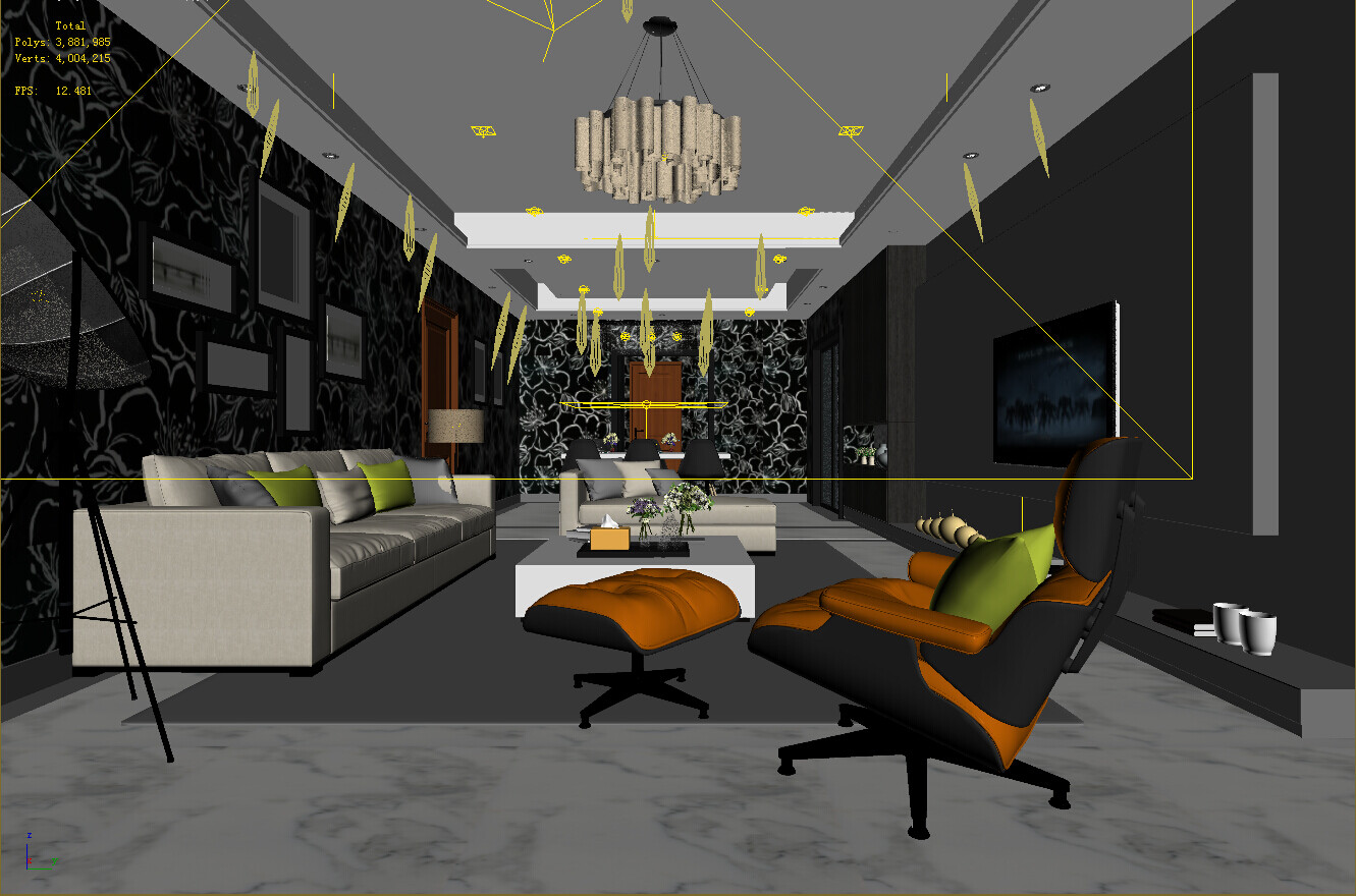 ArtStation - Stylish avant-garde living room design 172 | Resources