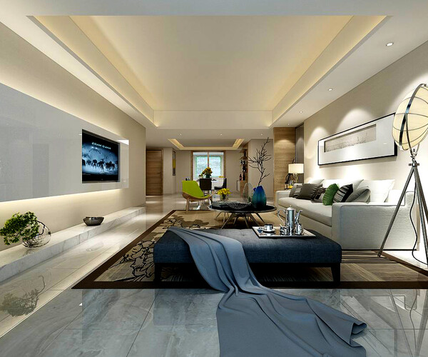 ArtStation - Stylish avant-garde living room design 173 | Resources