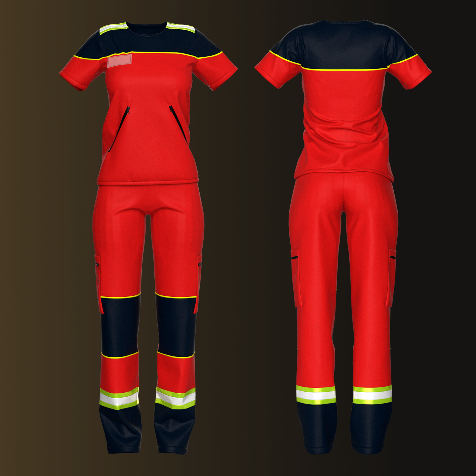 ArtStation - Female medical uniform. Clo 3D/MD project + OBJ, FBX files ...