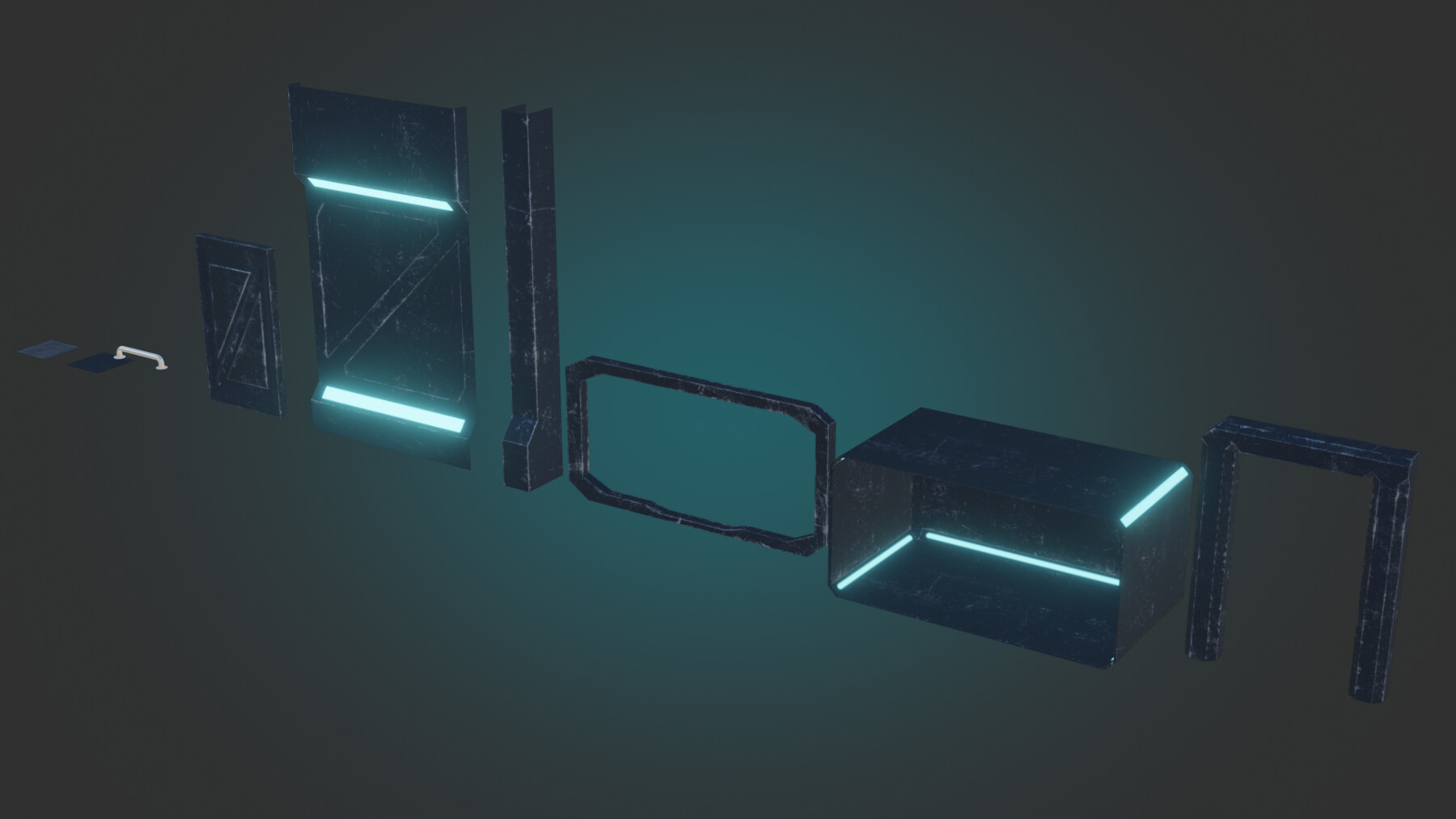 ArtStation - Stylized Space station room PBR game ready Low-poly 3D ...