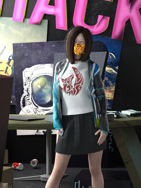 ArtStation - higghschool hacker outfit | Game Assets