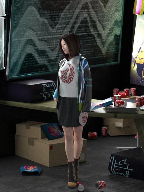 ArtStation - higghschool hacker outfit | Game Assets