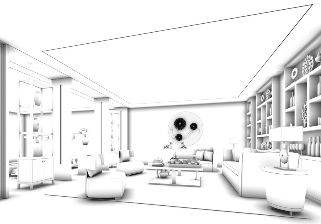 ArtStation - Stylish family living room design 03 | Resources