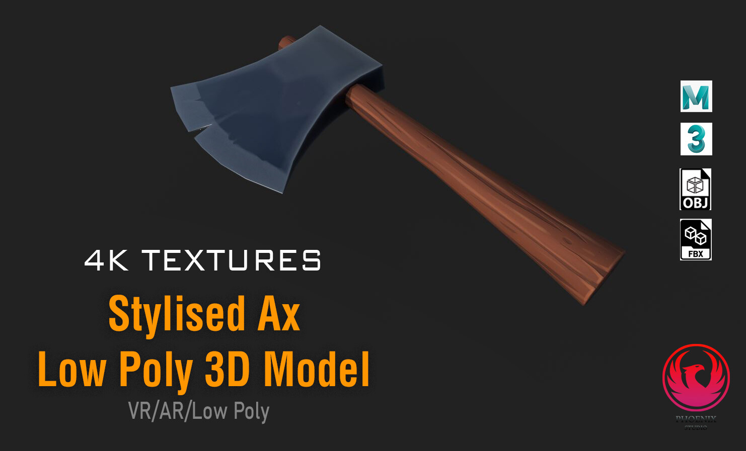 ArtStation - Low-Poly 3D Model Stylised Ax | Game Assets