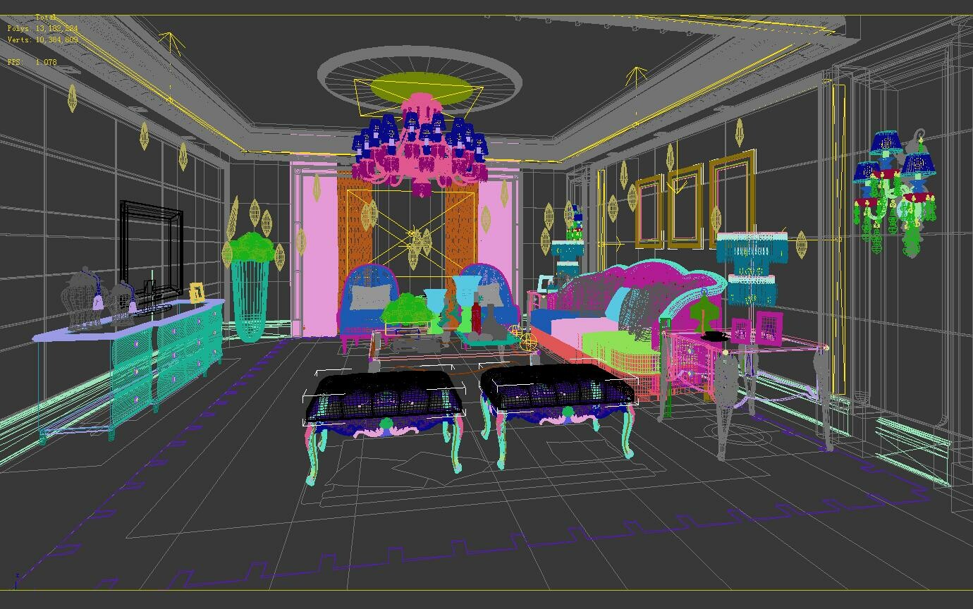 ArtStation - Modern fashion style interior living room -019 | Resources