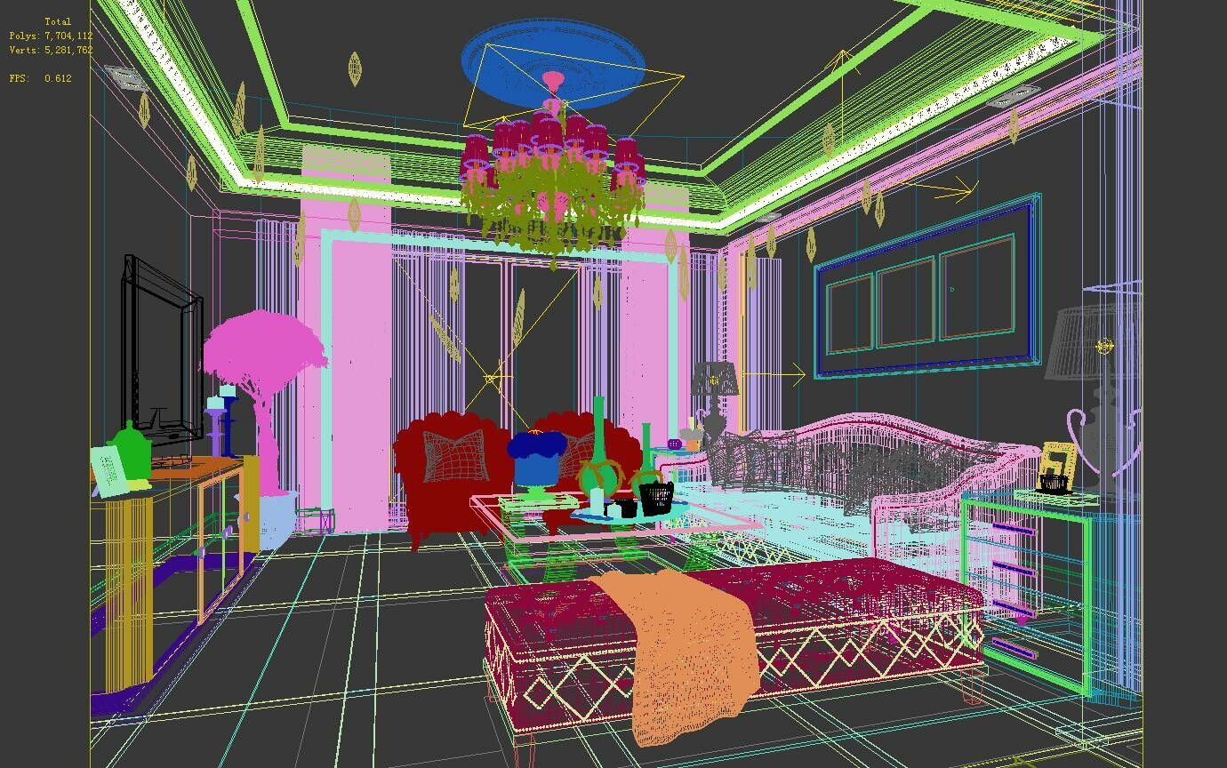 ArtStation - Modern fashion style interior living room -020 | Resources