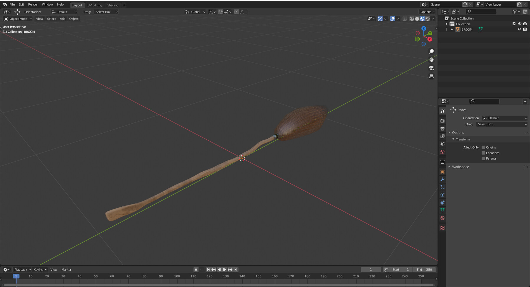 ArtStation - Witches Magic Broom for Flying Game Ready Low-poly 3D ...