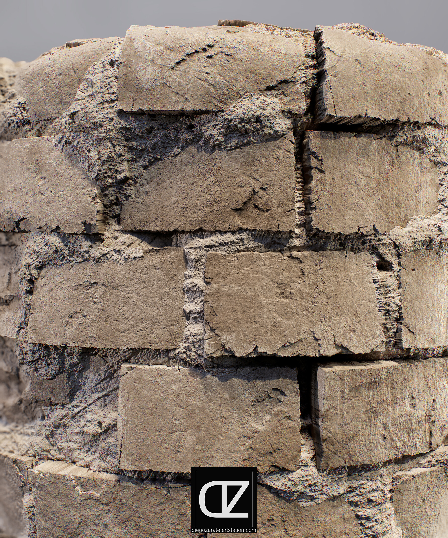 ArtStation - PBR - CONCRETE BLOCKS WALL - 4K MATERIAL | Game Assets