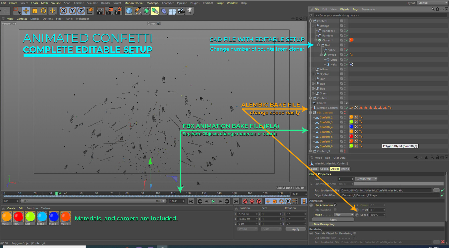 ArtStation - Animated Confetti 3D model | Resources