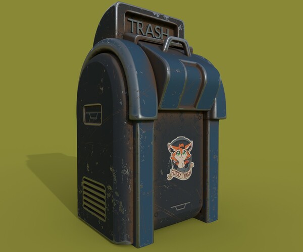 ArtStation - trash can series old game ready street assets low poly and ...