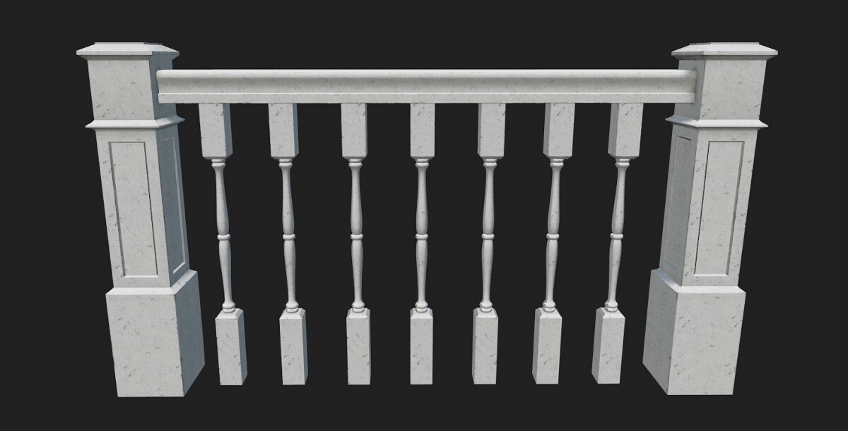 ArtStation - Handrail Staircase | Game Assets
