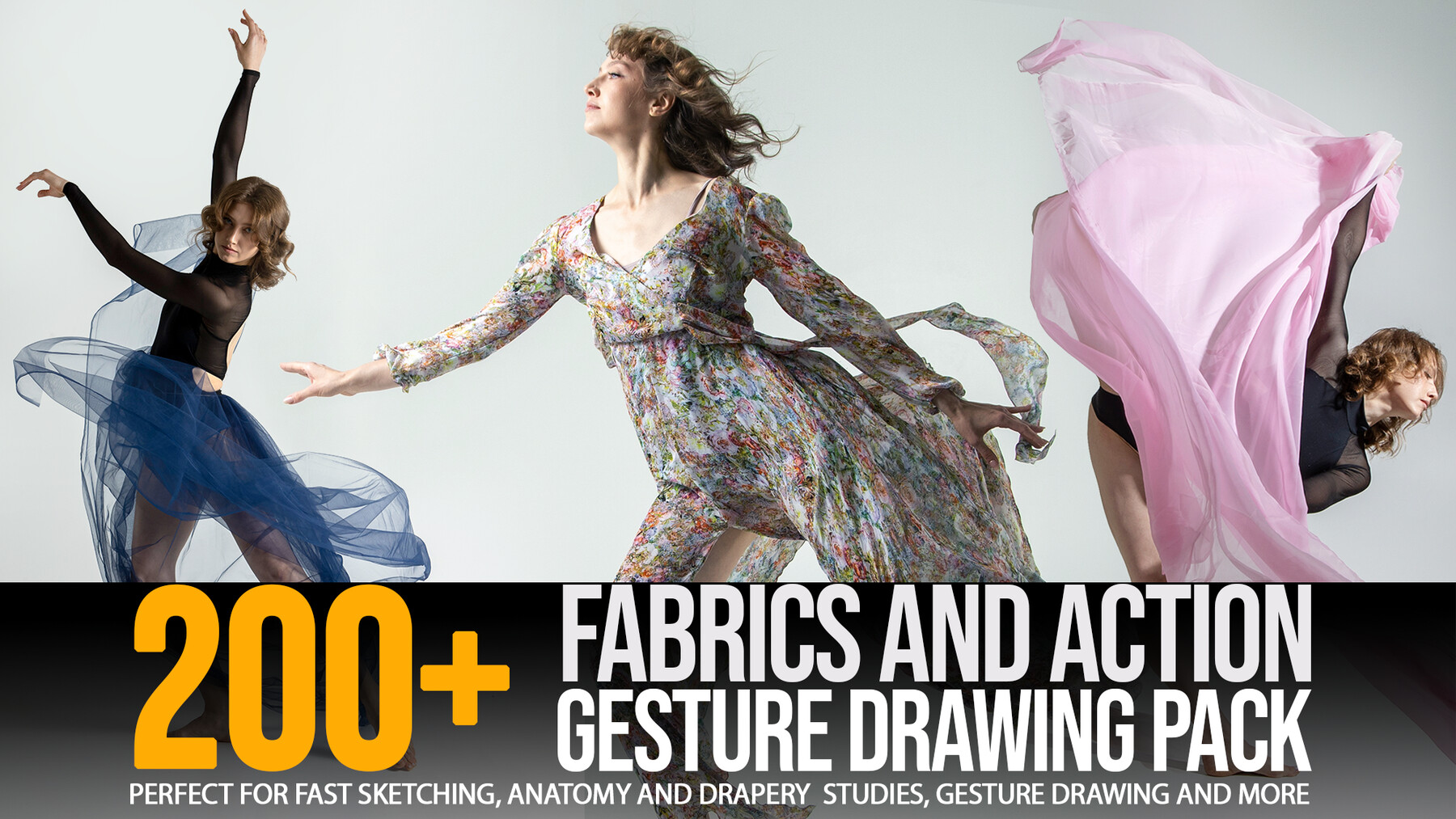 ArtStation - 200+ Fabrics & Action Gesture Drawing Pack | Resources