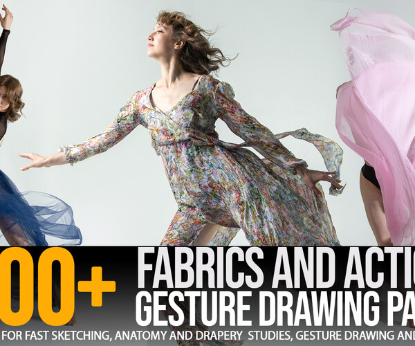 ArtStation - 200+ Fabrics & Action Gesture Drawing Pack | Resources