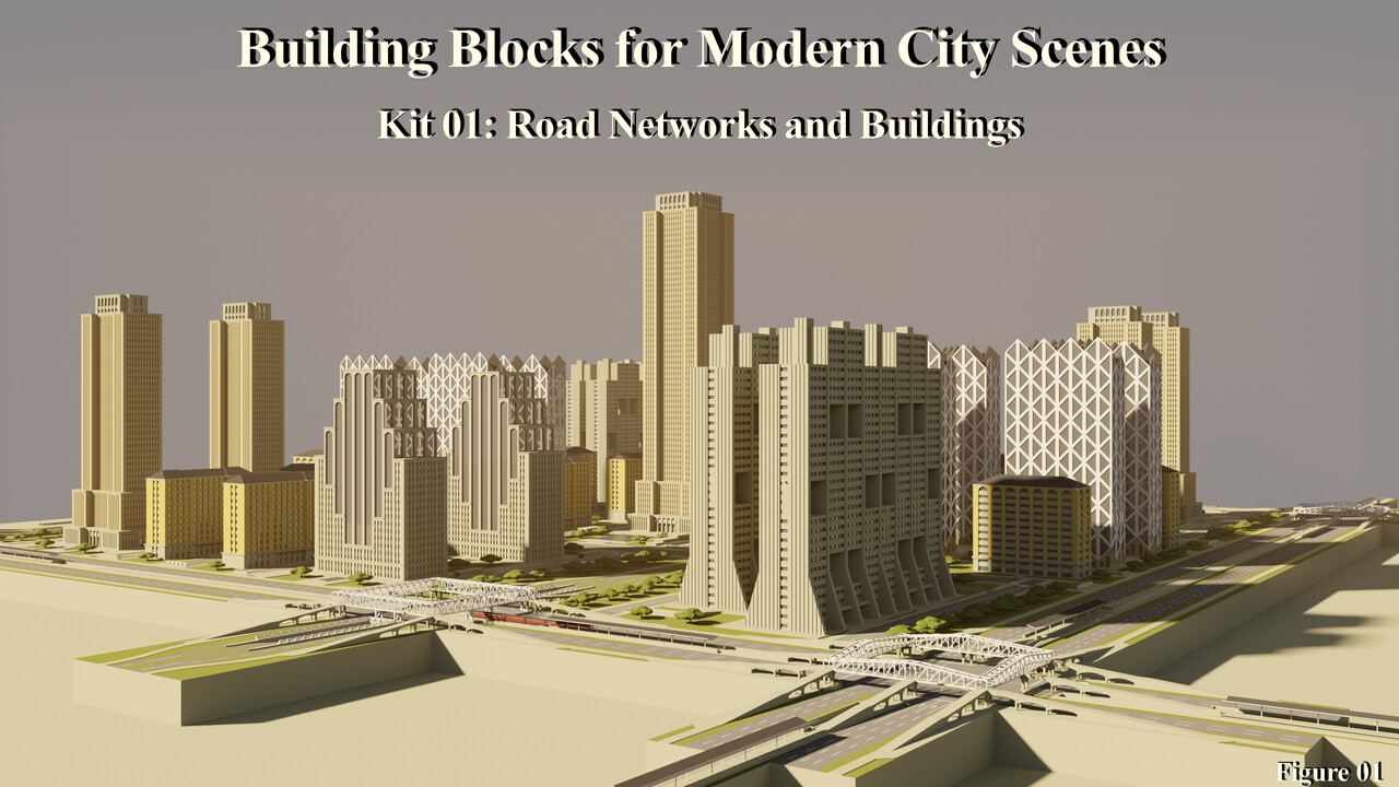 ArtStation - Building Blocks for Modern City Scenes – Kit 01 | Game Assets