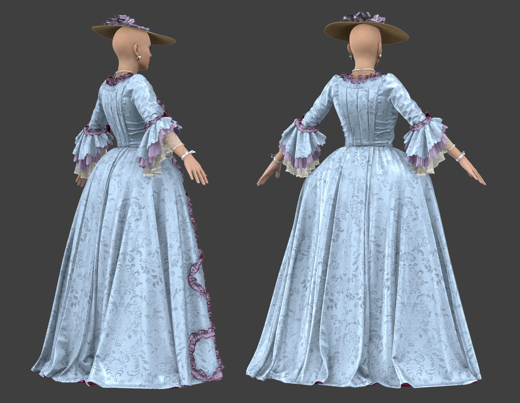 ArtStation - 18th century outfit. Marvelous Designer/Clo3d project ...