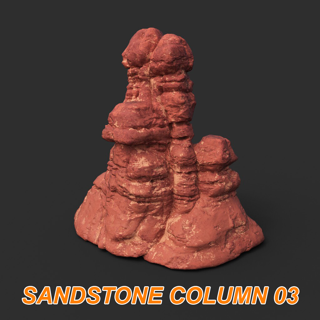 ArtStation - Low poly Sandstone Column 210907 | Game Assets