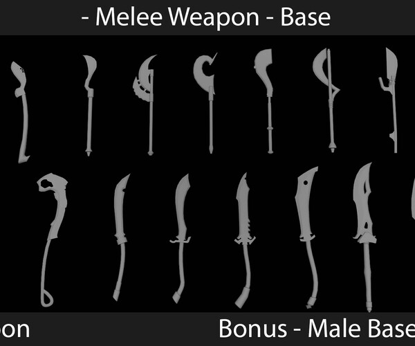 ArtStation - Melee Weapons - Base Meshes | Resources