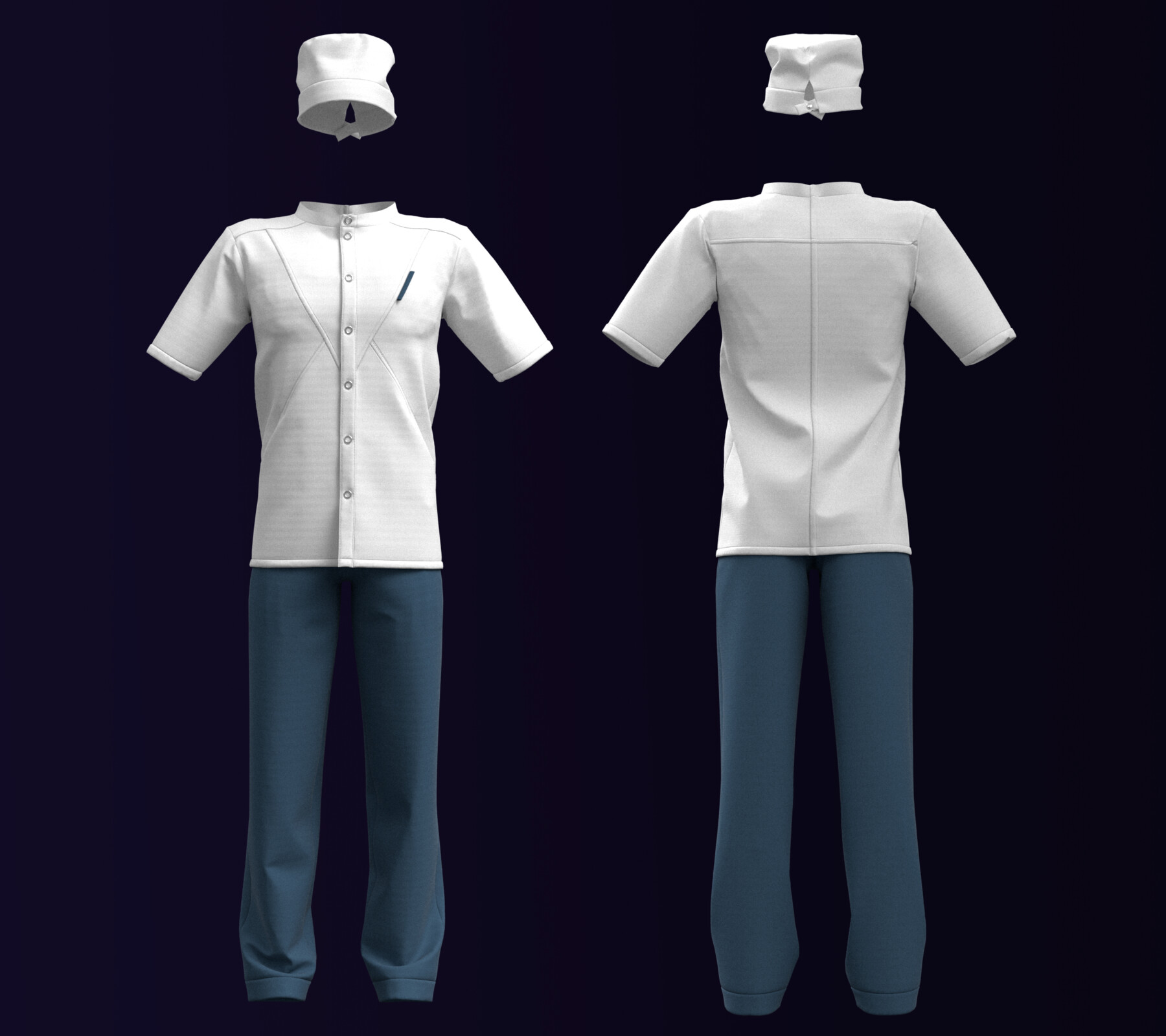 ArtStation - Male medical uniform. Clo 3D/MD project + OBJ, FBX files ...