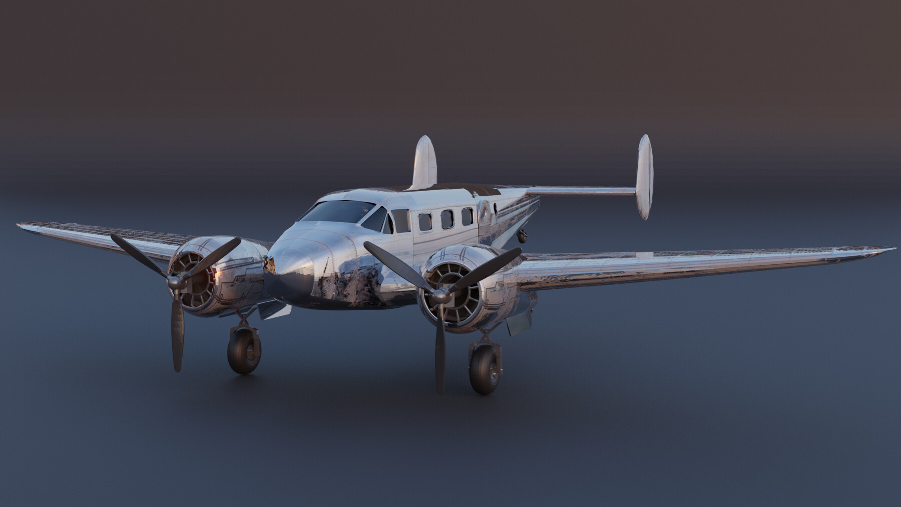 ArtStation - Aircraft - Beechcraft Model 18 , 3D model | Resources