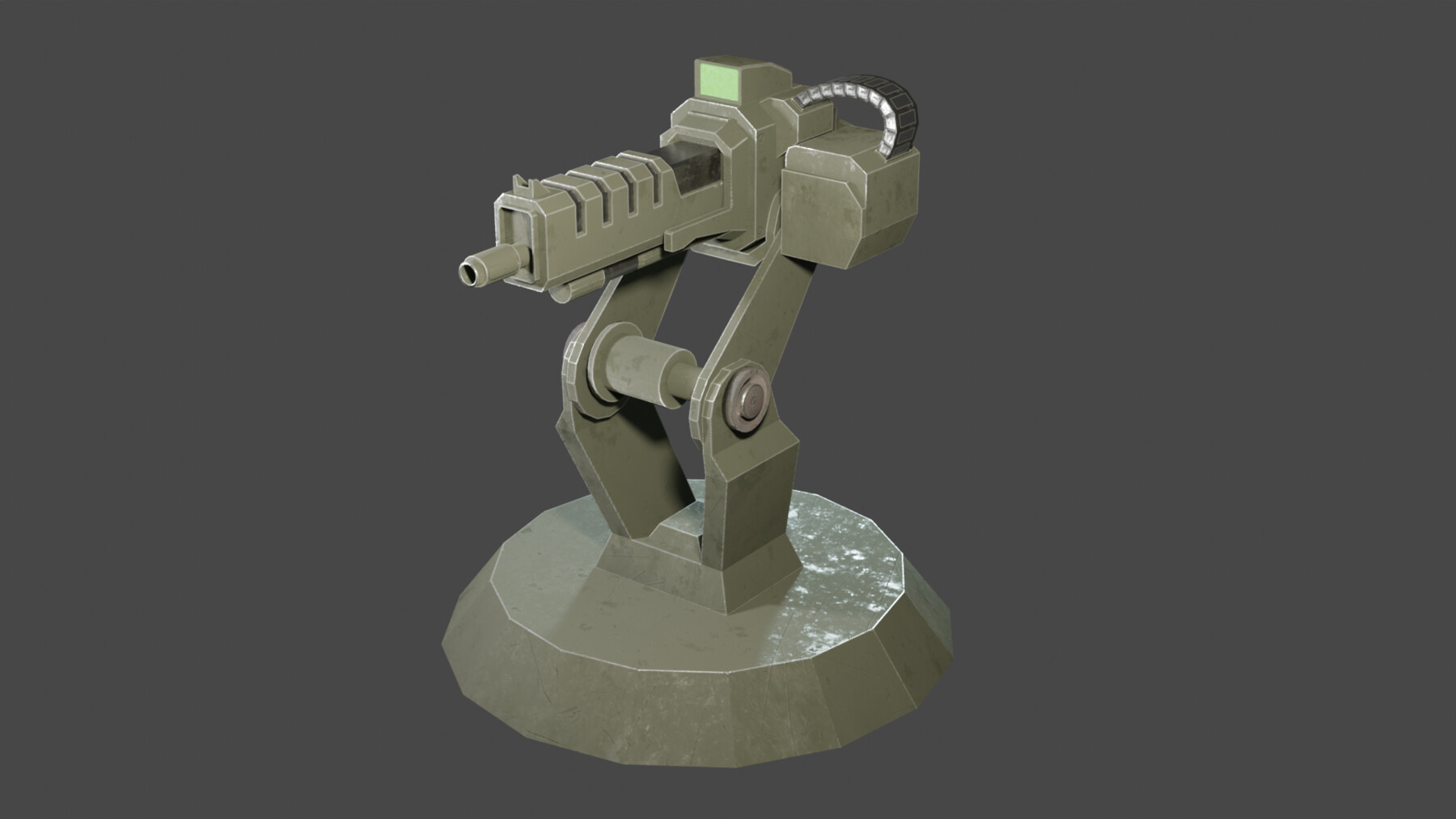 ArtStation - Machine Gun Turrent low poly PBR for game ready Low-poly ...