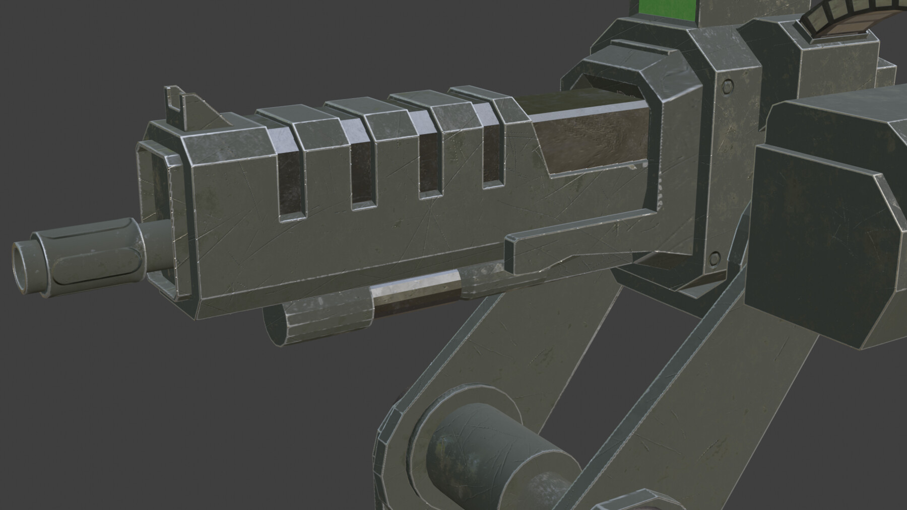 ArtStation - Machine Gun Turrent low poly PBR for game ready Low-poly ...