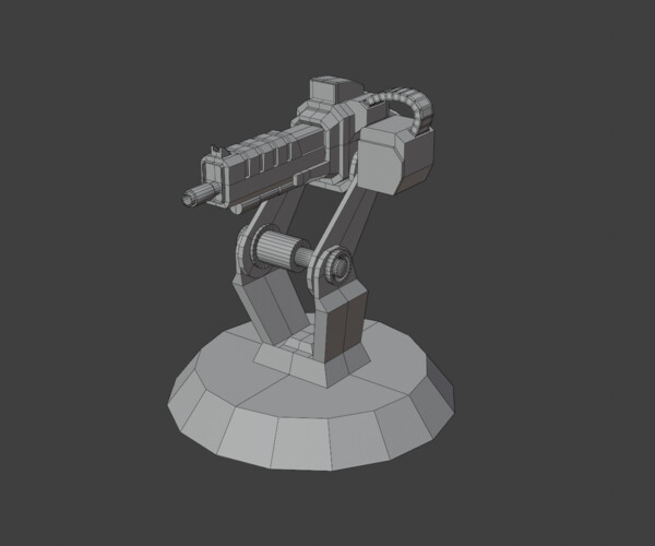 ArtStation - Machine Gun Turrent low poly PBR for game ready Low-poly ...
