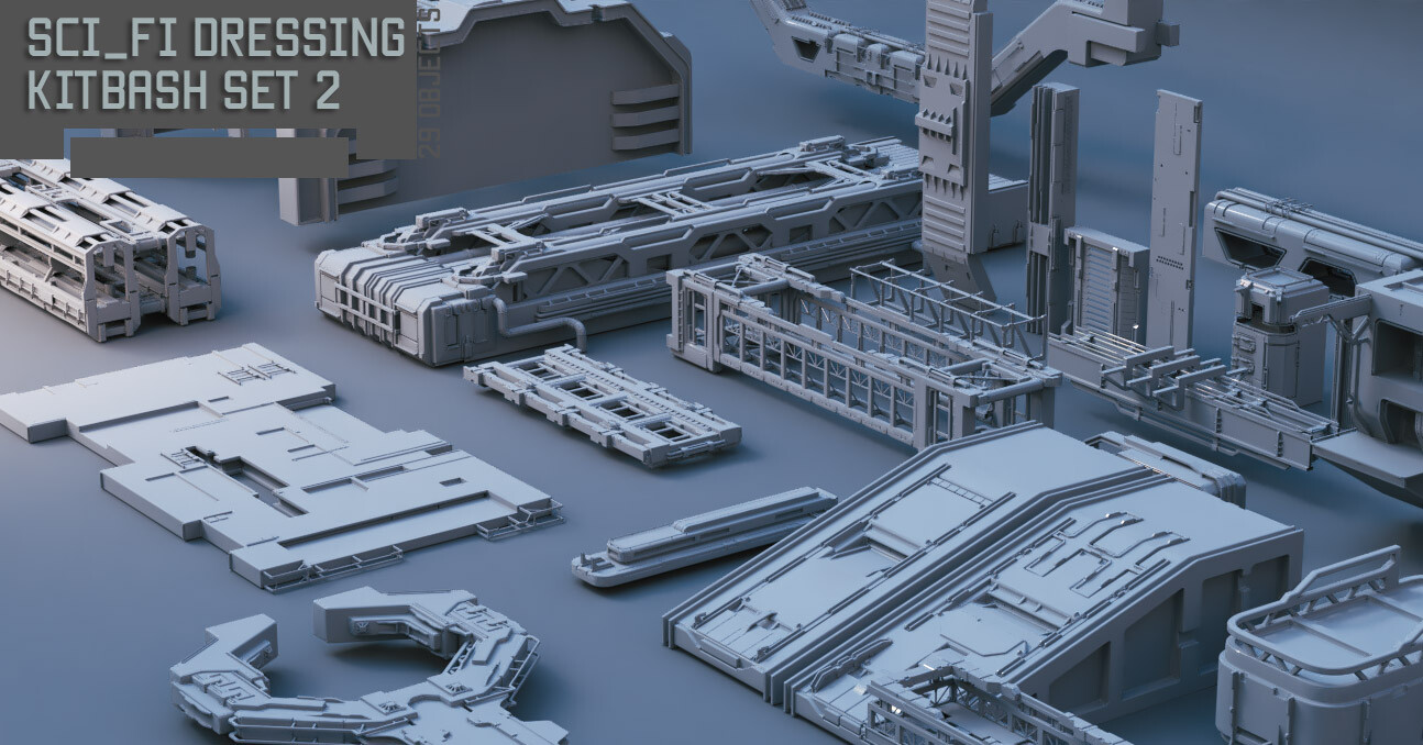 ArtStation - Scifi Kitbash Set 02 | Resources