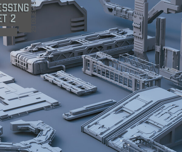 ArtStation - Scifi Kitbash Set 02 | Resources