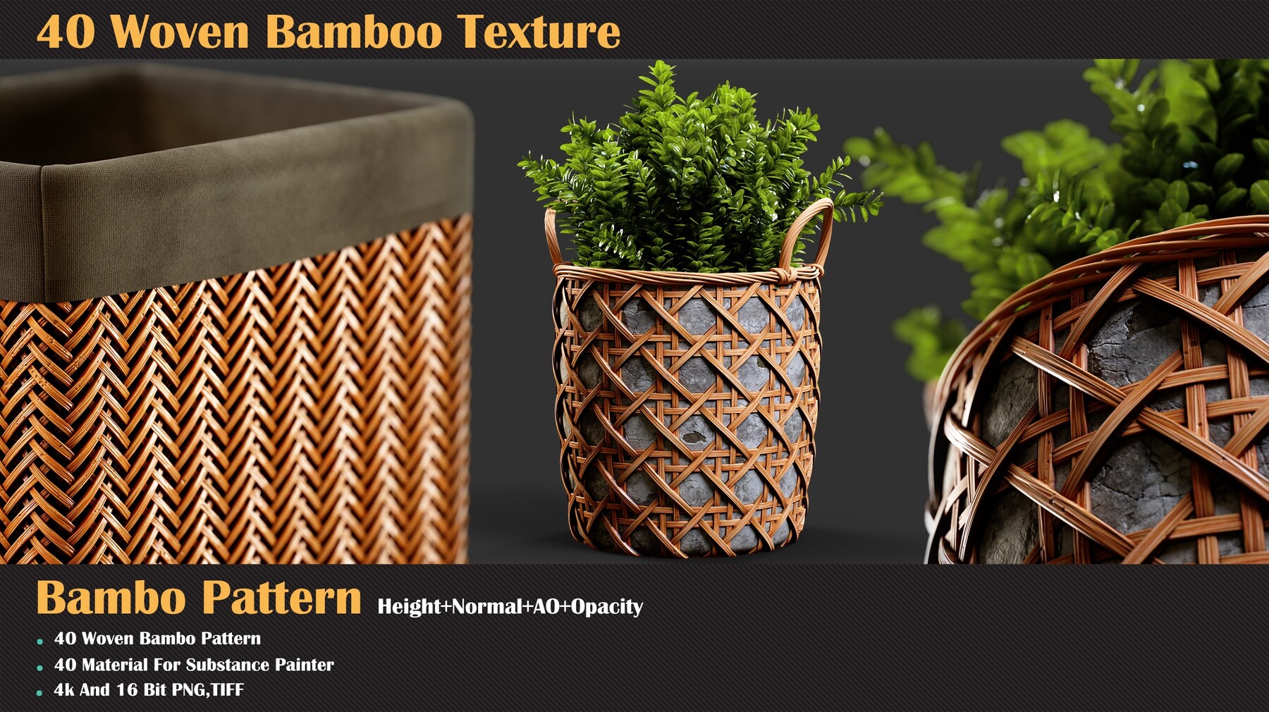 ArtStation - 40 Woven Bamboo Texture | Resources