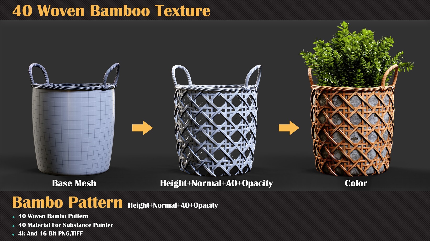 ArtStation - 40 Woven Bamboo Texture | Resources