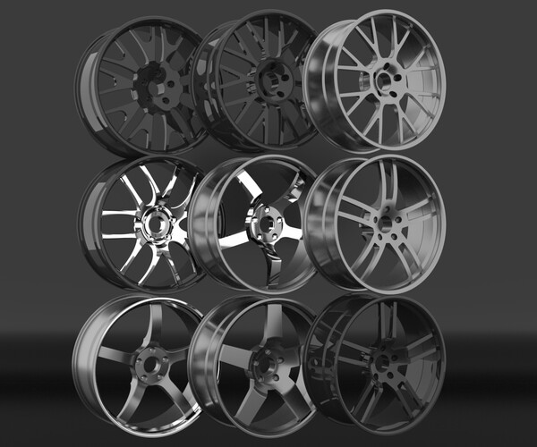 ArtStation - Aftermarket Tuner Wheels and Rims (Customizable) | Game Assets
