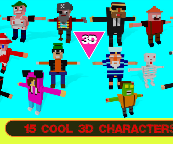 ArtStation - 3d Model Characters voxel pack | Game Assets