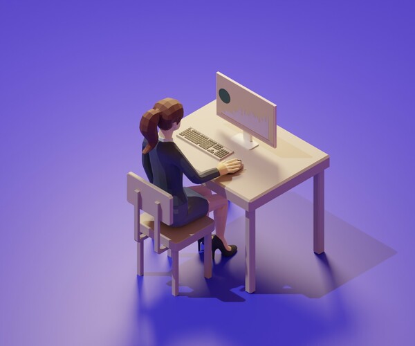 ArtStation - Low Poly 3D Stylized Character Business People Isometric ...