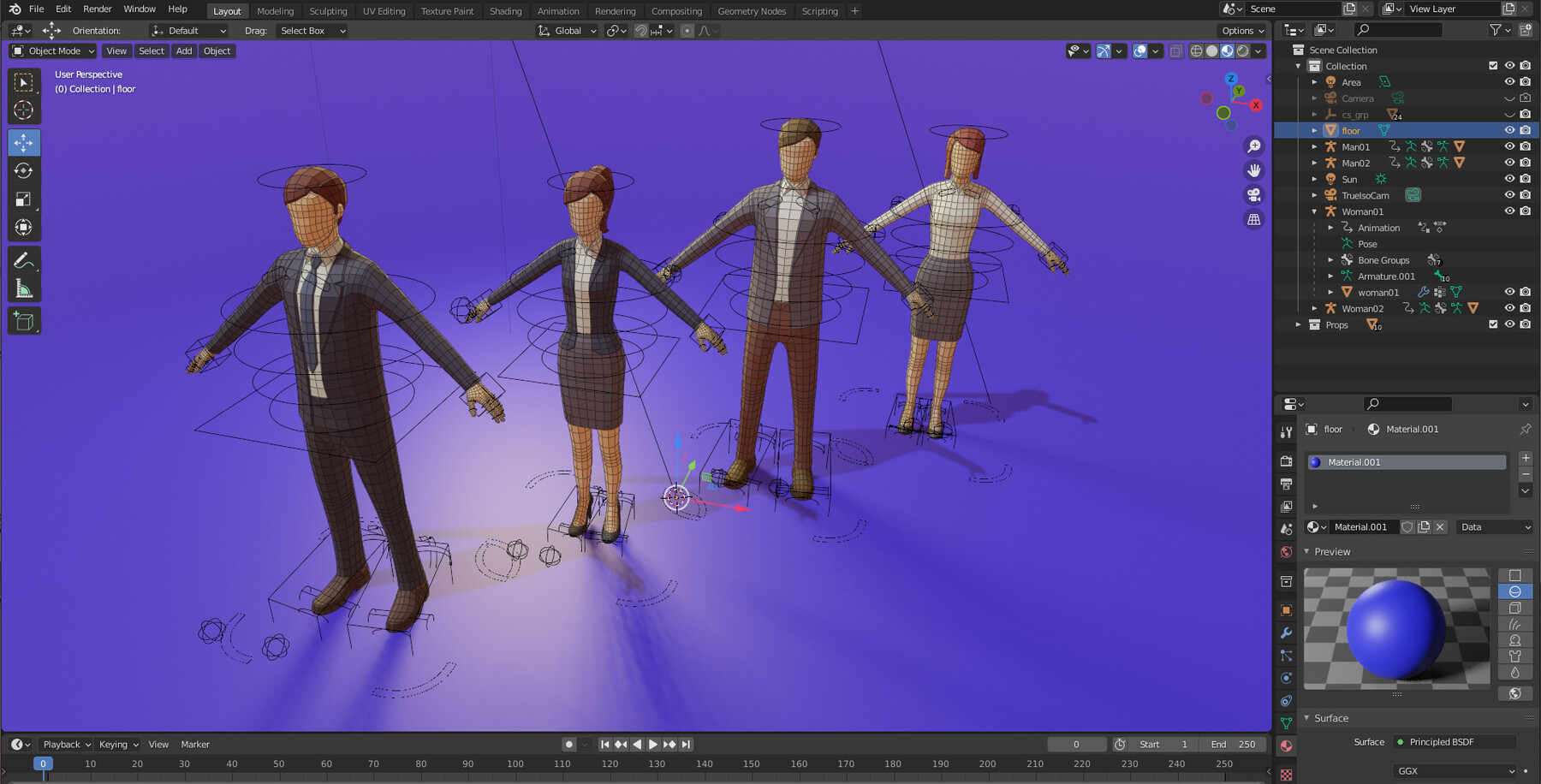 ArtStation - Low Poly 3D Stylized Character Business People Isometric ...