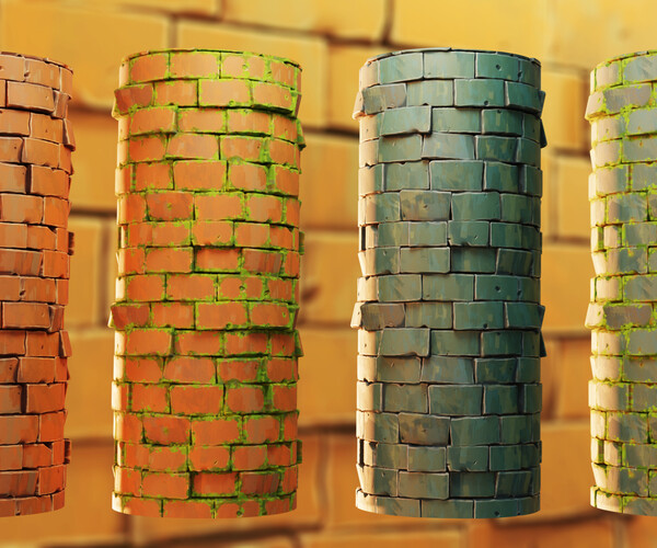 ArtStation - Stylized wall texture 8 Variations | Resources