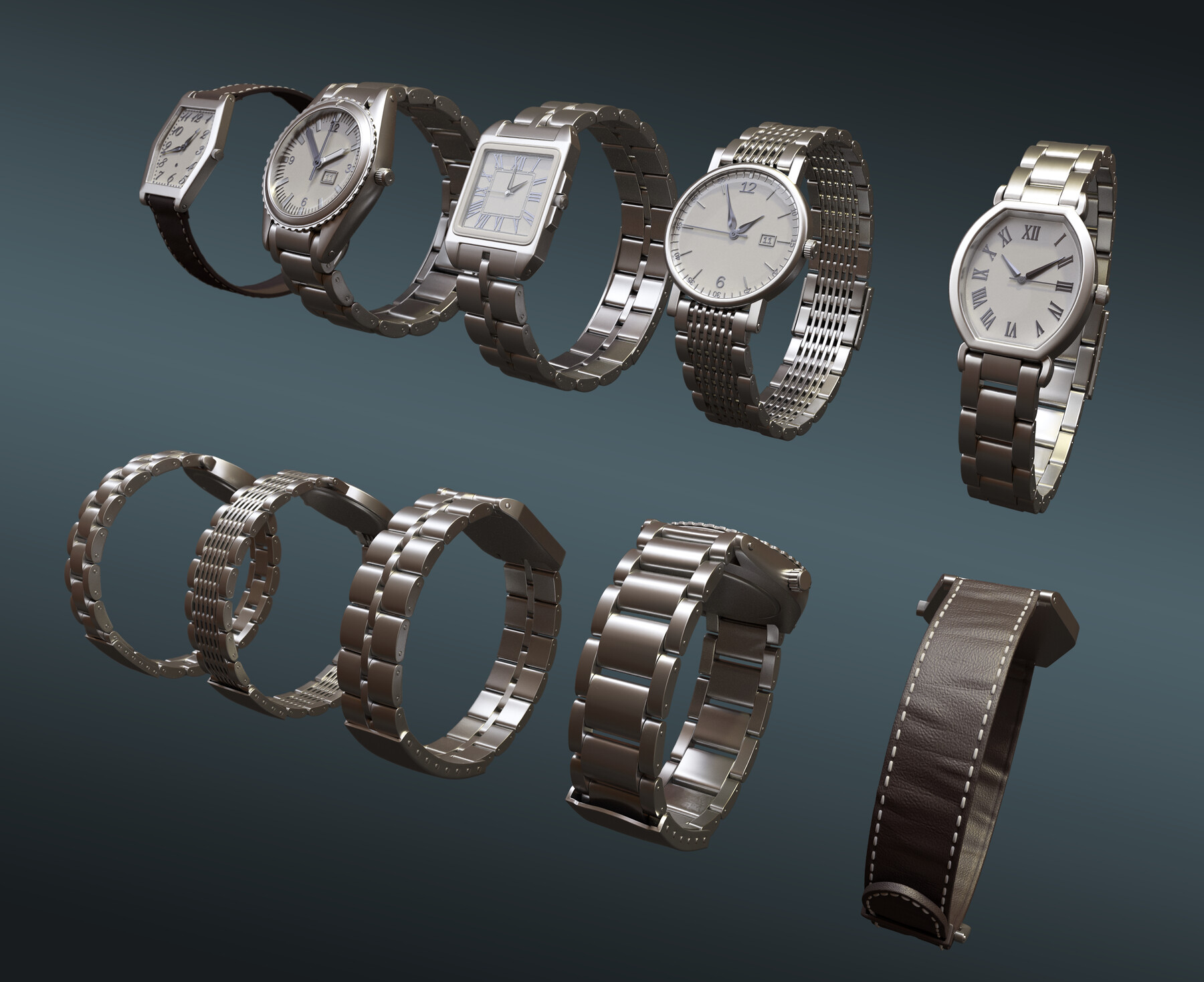 ArtStation - Five Watches Highpoly Models + Render Scene | Resources
