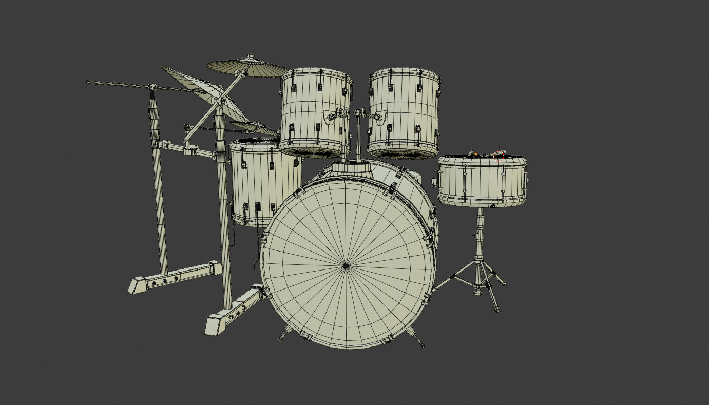ArtStation - drums Musical instruments full detail low poly and high ...