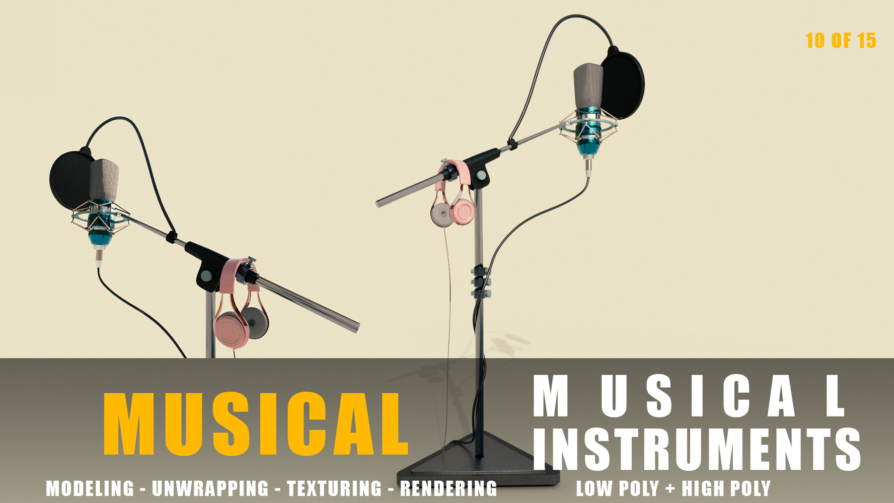 ArtStation - microphone Musical instruments full detail low poly and ...