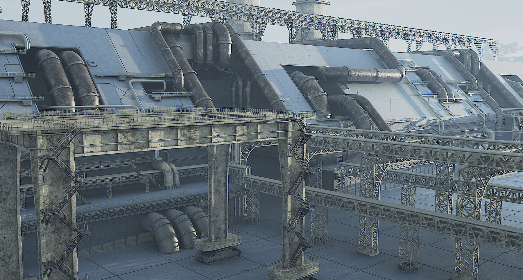 ArtStation - sifi factory 3d model | Resources