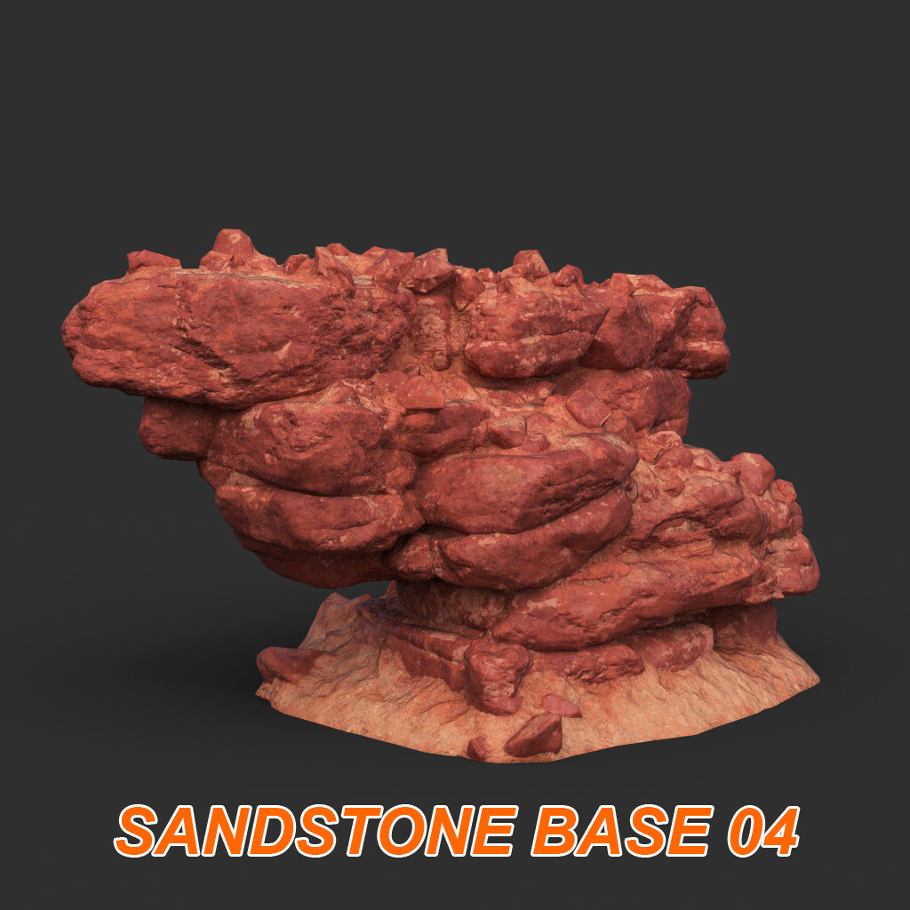 ArtStation - Low poly Crushed Soil Sandstone Base 210911 | Game Assets